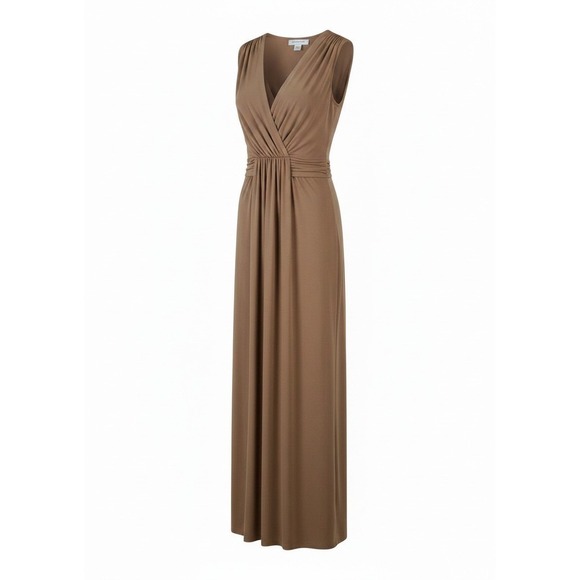Carmen Marc Valvo | Dresses | Carmen Marc Valvo Dress Sz 8 Tan Jersey ...